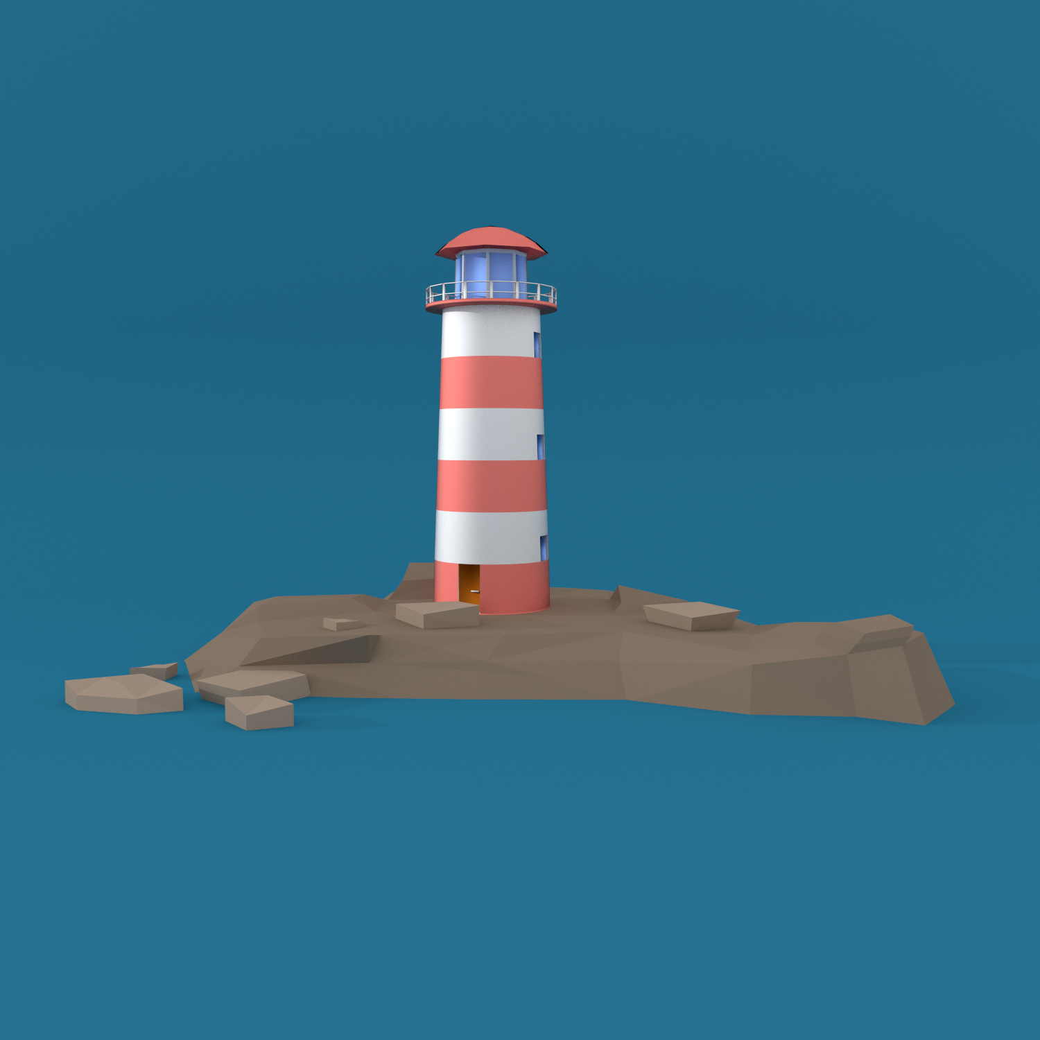 cartoon lighthouse 3d model