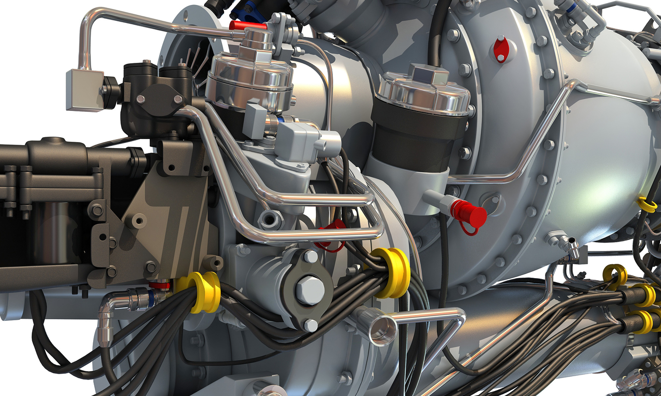 modelo 3d Motor de helicóptero turboeje para helicópteros militares y ...