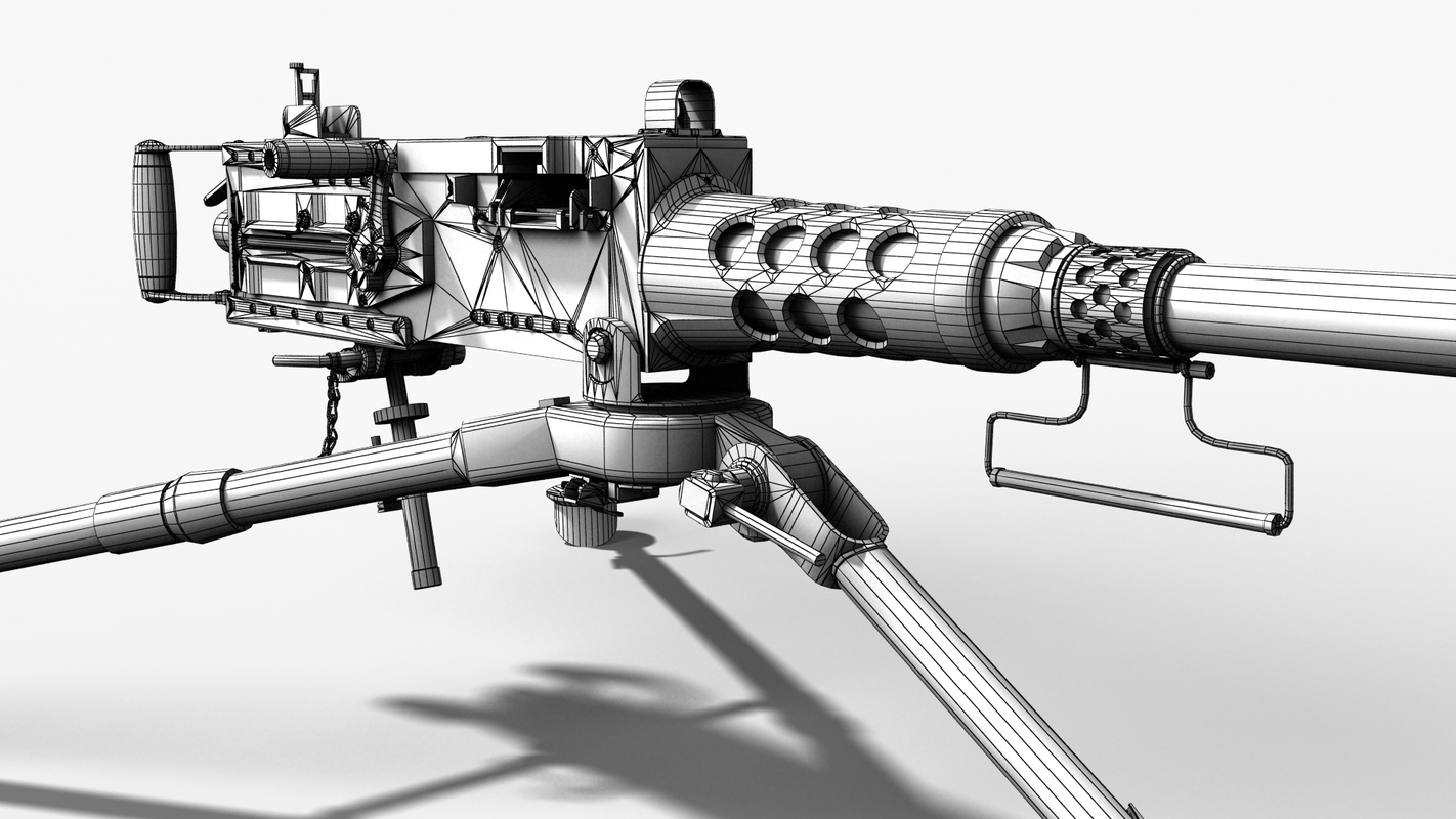 browning m2 50 cal 3d obj