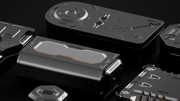 sci-fi boxes futuristic 3d model