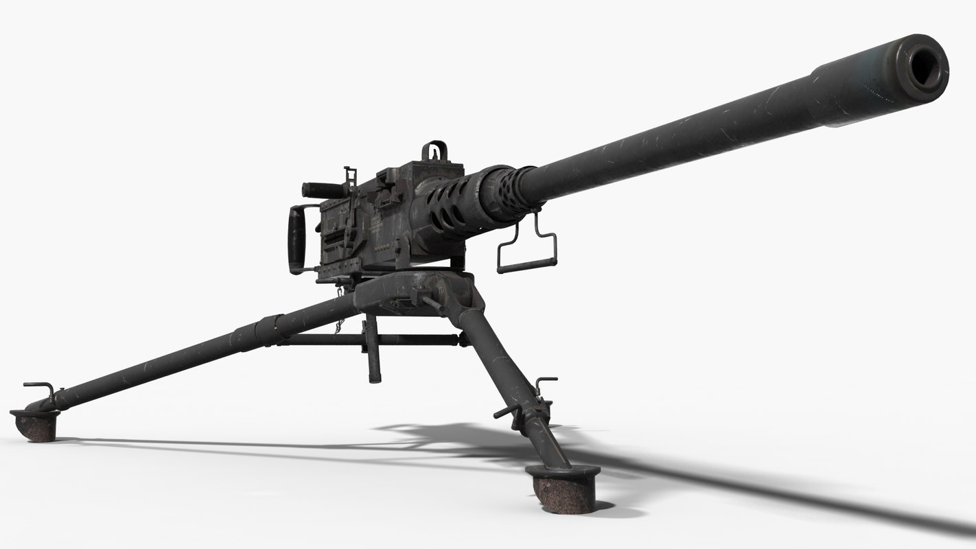 browning m2 50 cal 3d obj