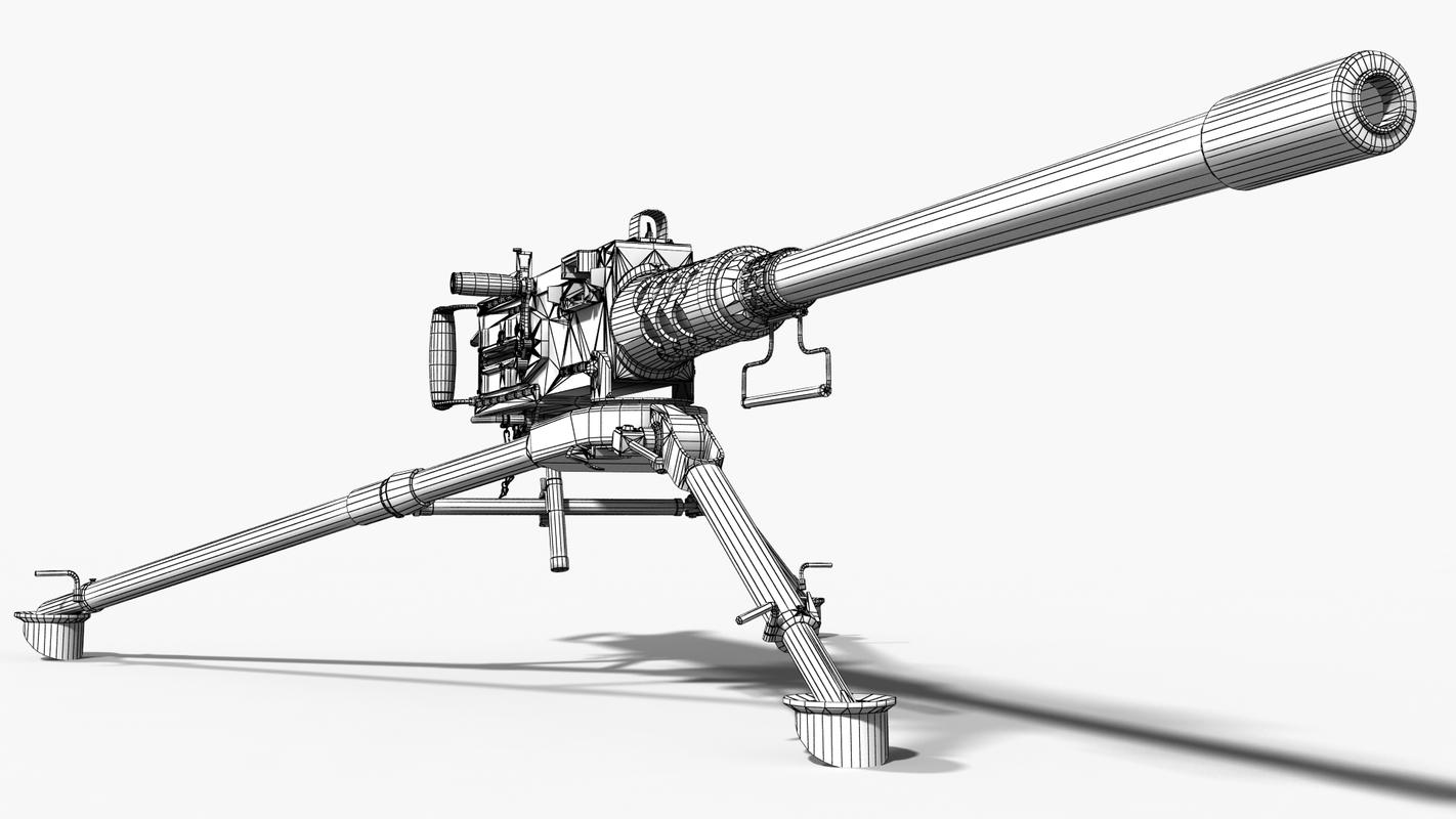 browning m2 50 cal 3d obj