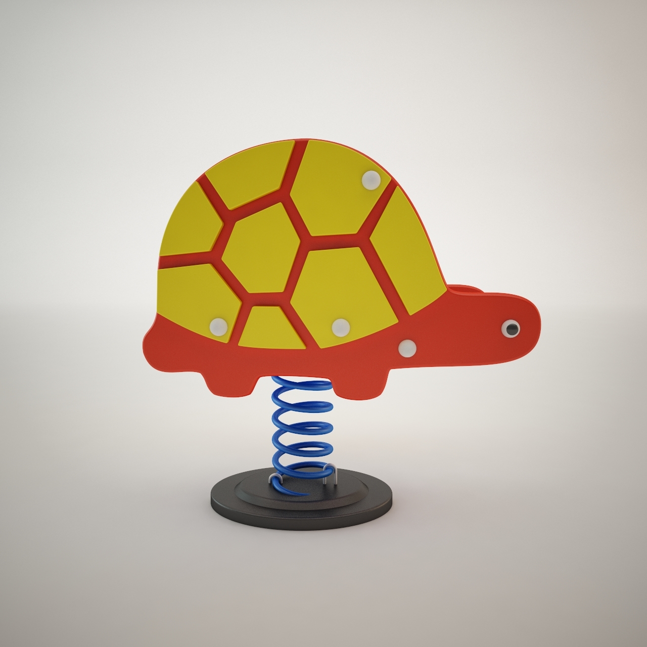 3d model turtle spring swing playground