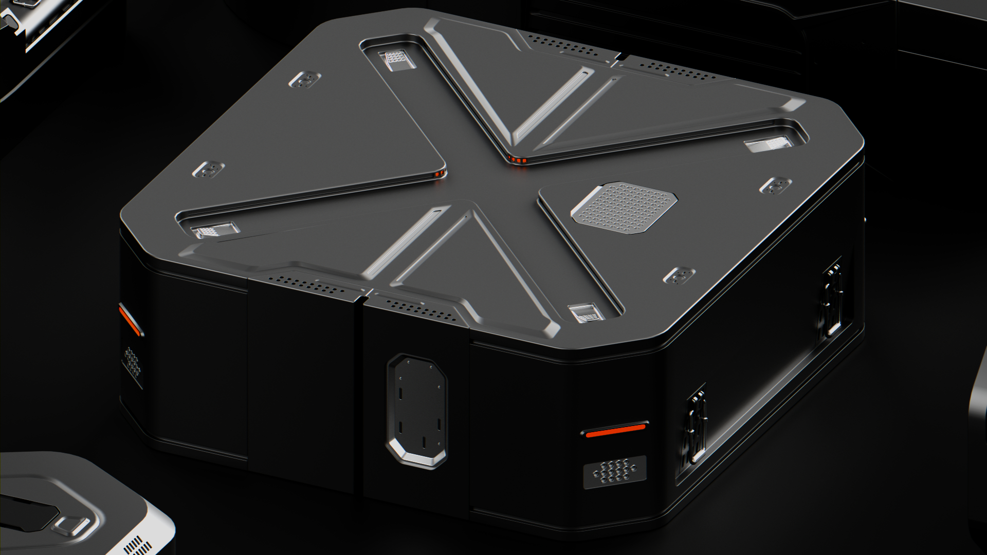 sci-fi boxes futuristic 3d model