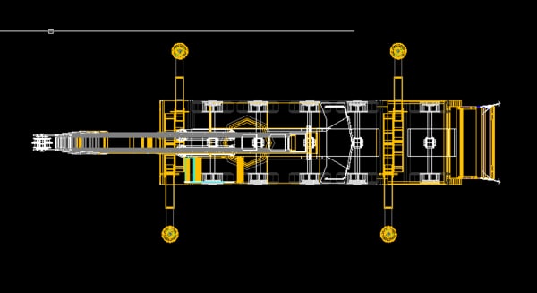 120t mobile crane 3d dwg