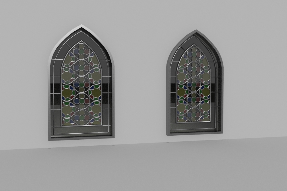 stained window 3d dwg