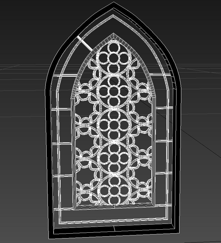 stained window 3d dwg