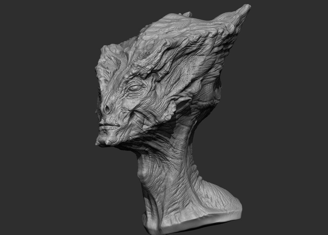 3d alien head model