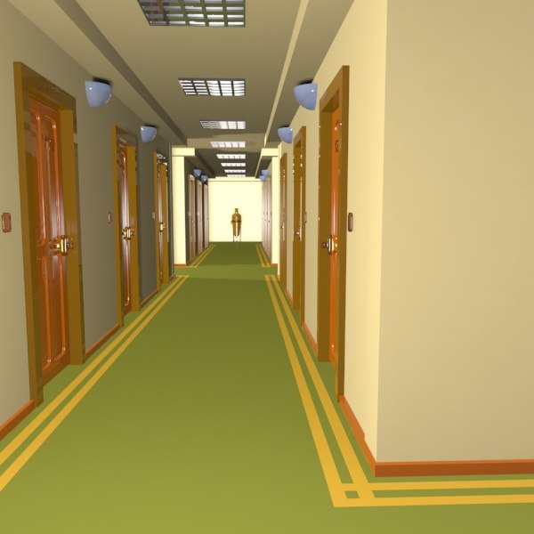 3d cartoon hallway toon