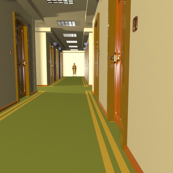 3d cartoon hallway toon