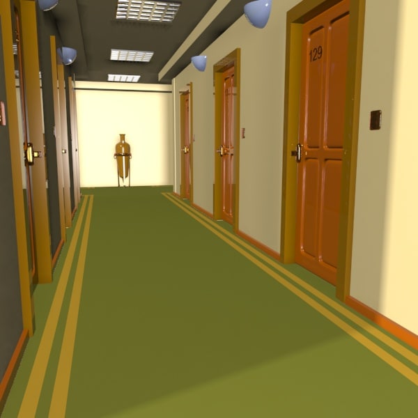 3d cartoon hallway toon