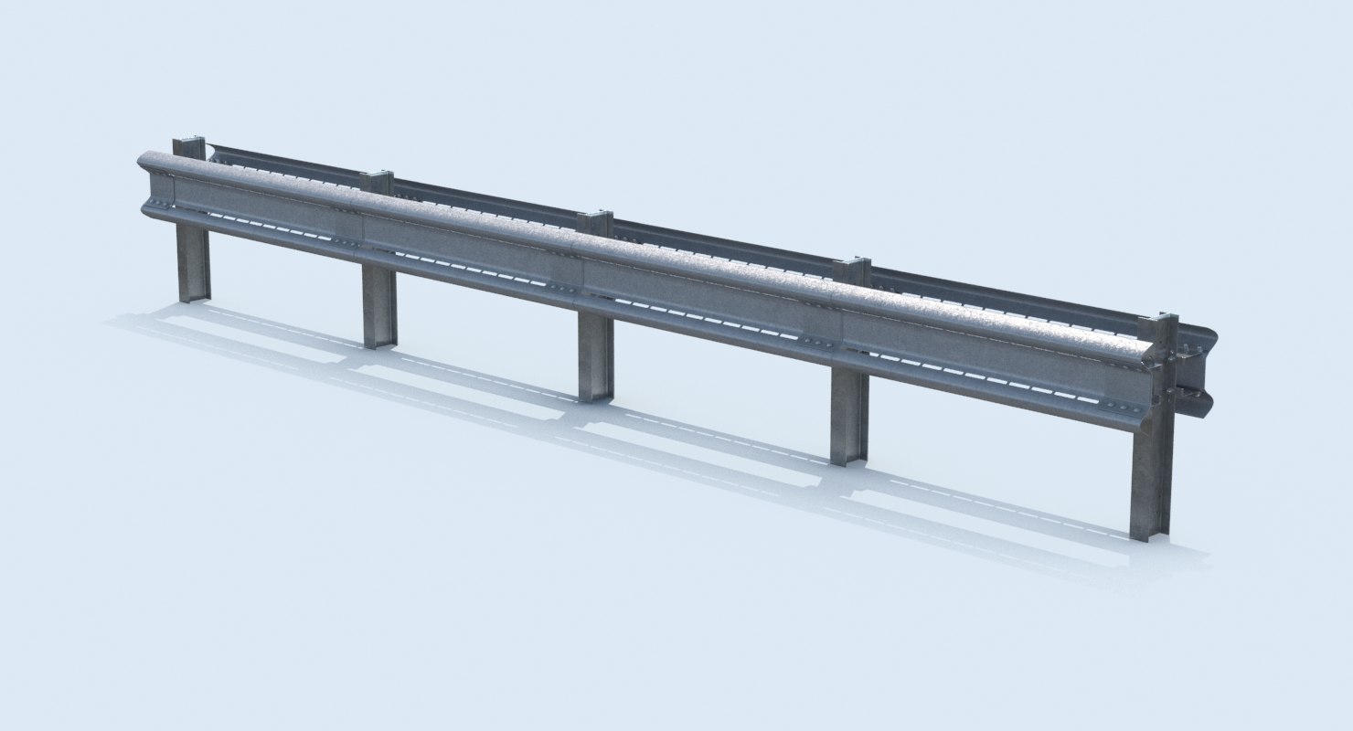 3d model highway guardrail