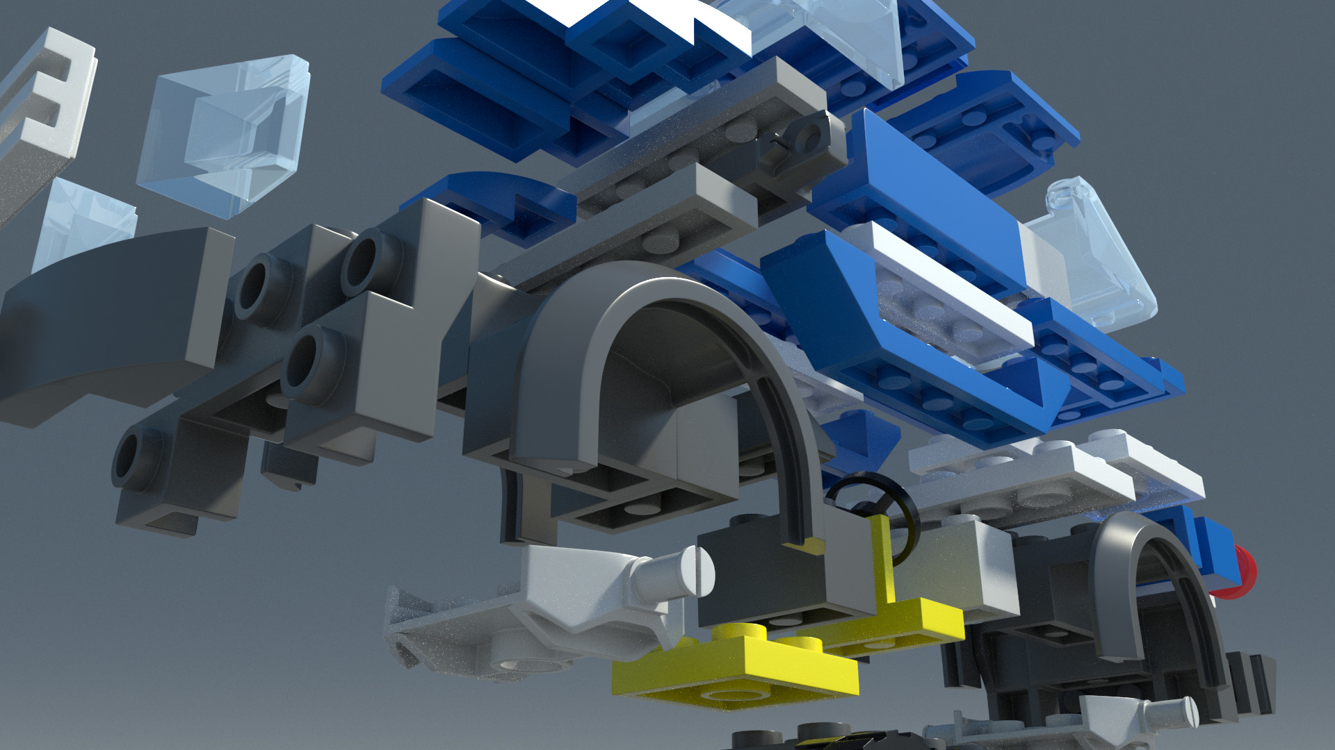 3d lego car parts model