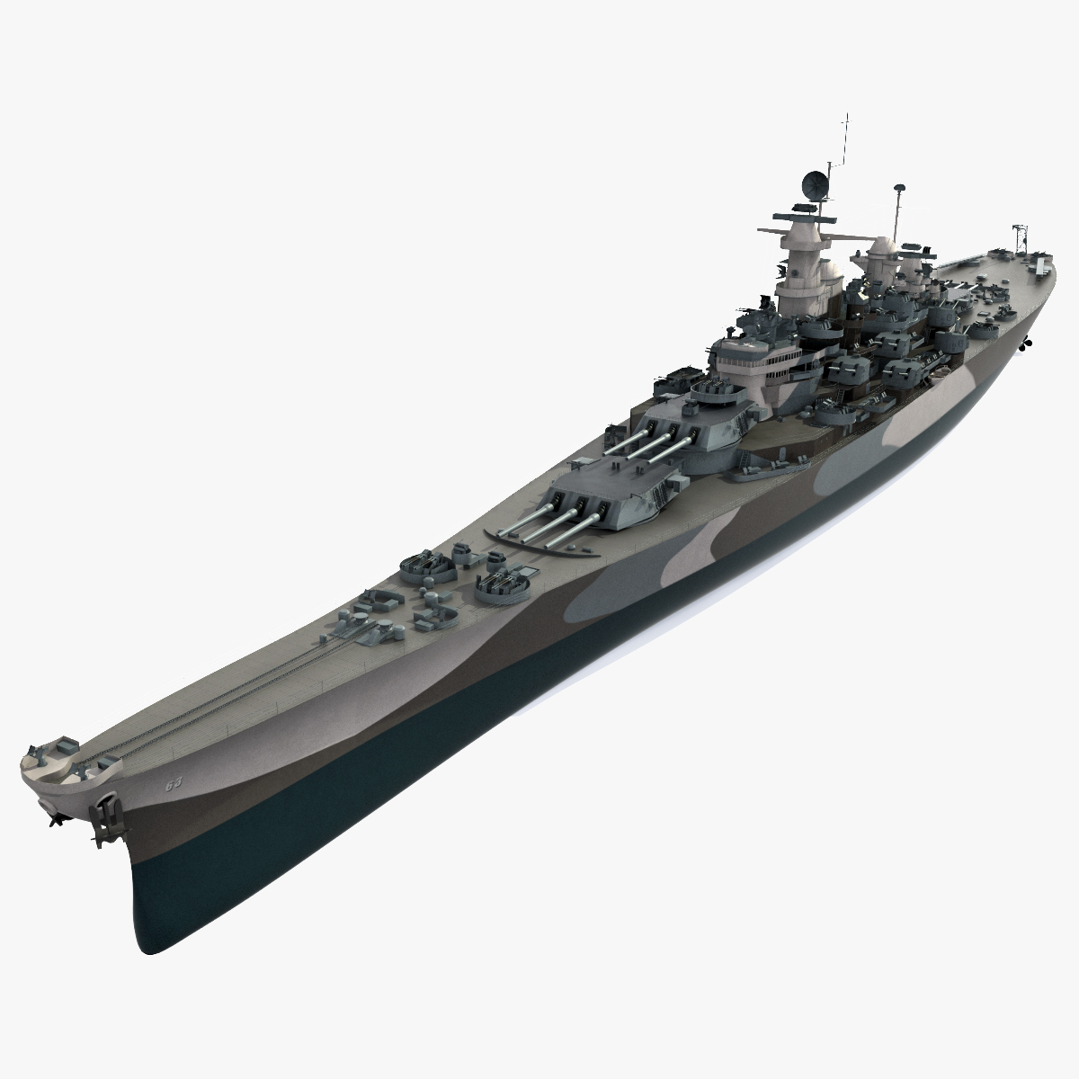 uss bb 63 missouri 3d model