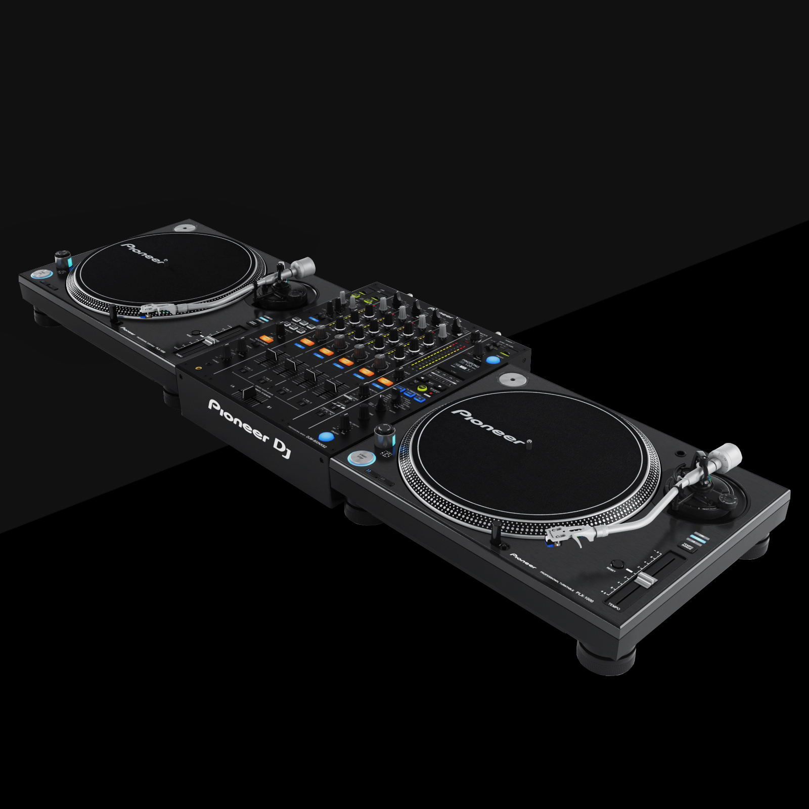 realistic pioneer dj set 3d obj