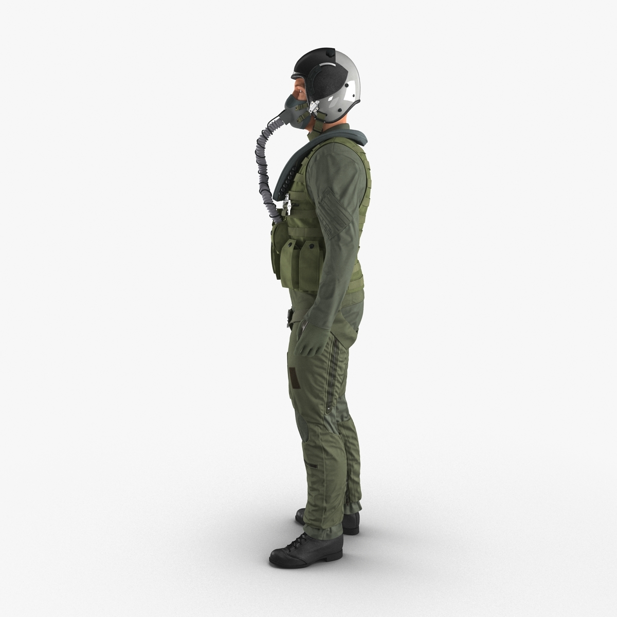3d military jet fighter pilot model