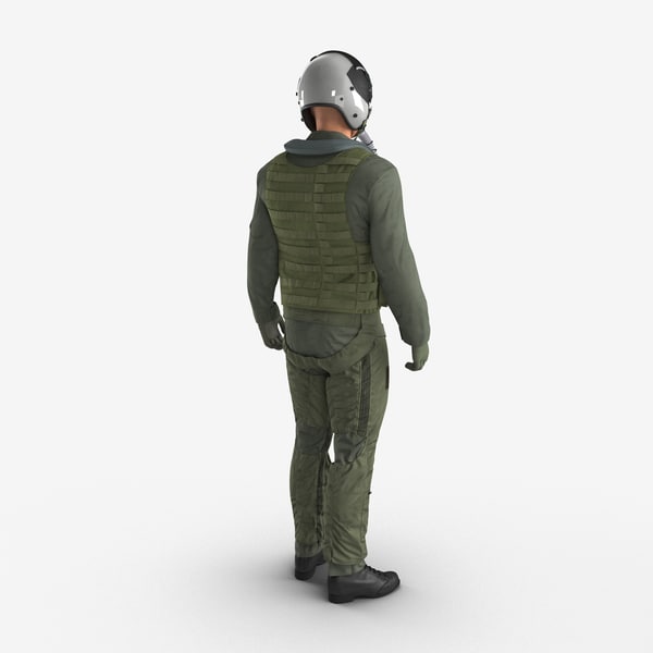 3d military jet fighter pilot model