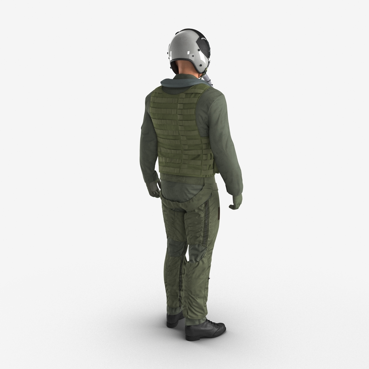 3d military jet fighter pilot model