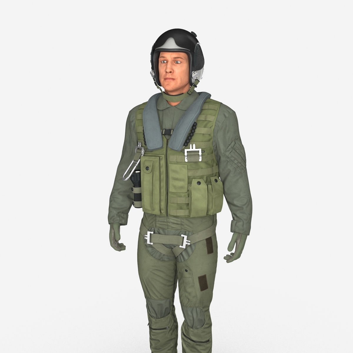 3d military jet fighter pilot model
