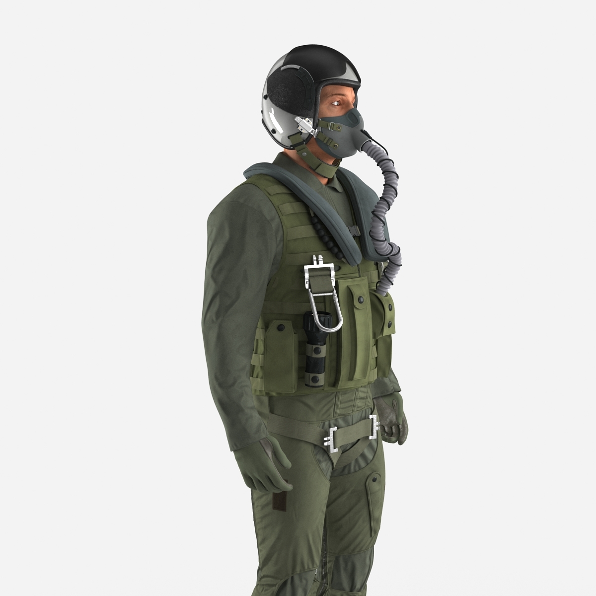 3d military jet fighter pilot model