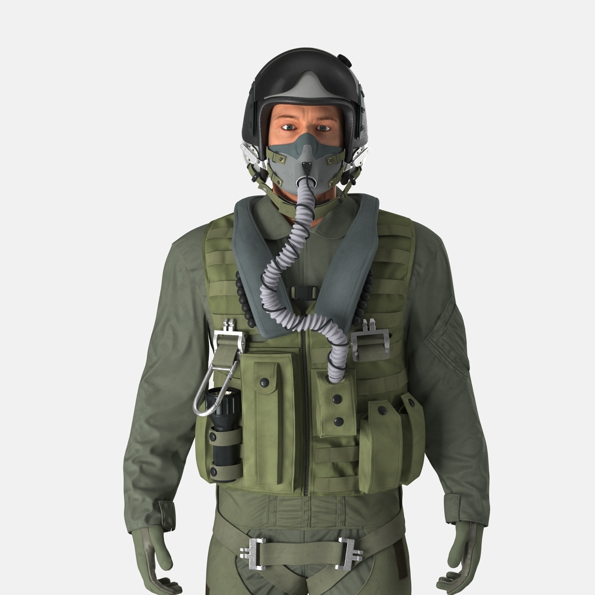 3d military jet fighter pilot model