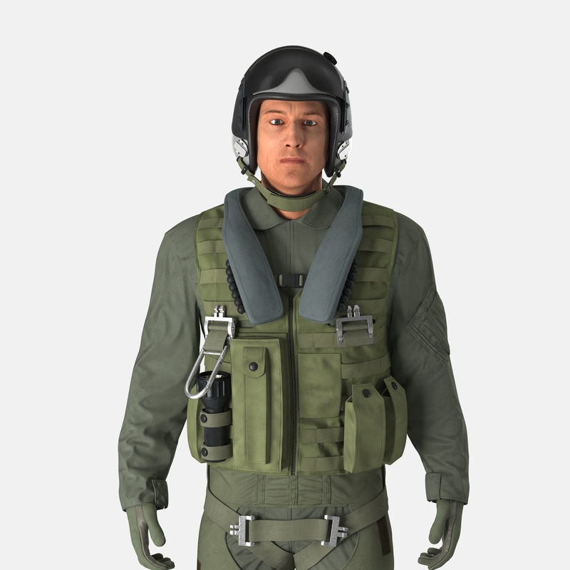 3d military jet fighter pilot model