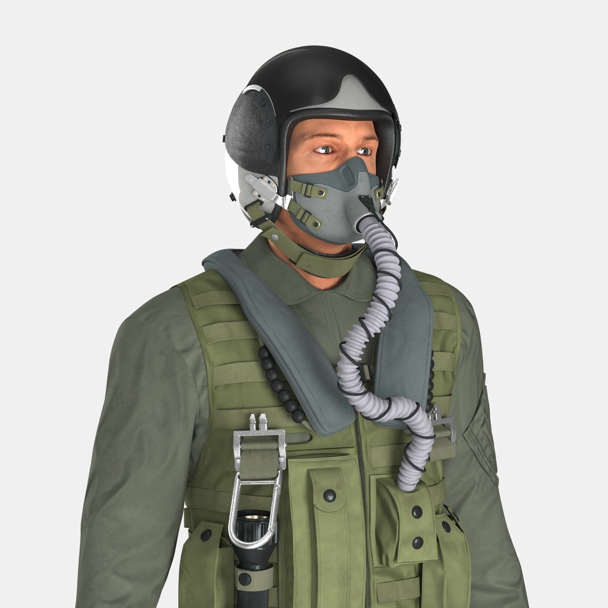 3d military jet fighter pilot model