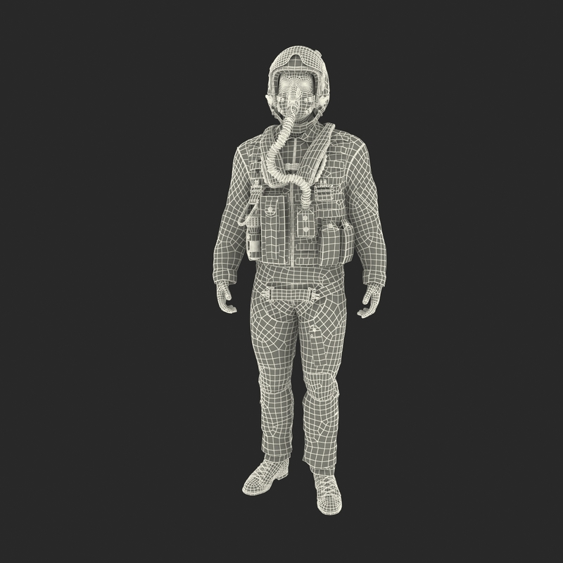 3d military jet fighter pilot model