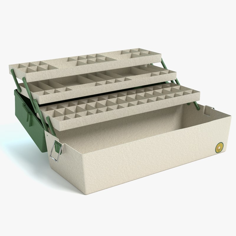 3d model open tackle box