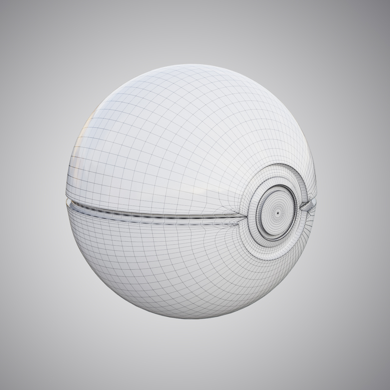 3d model realistic pokeball