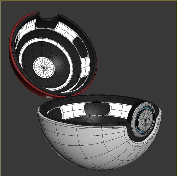 3d model realistic pokeball
