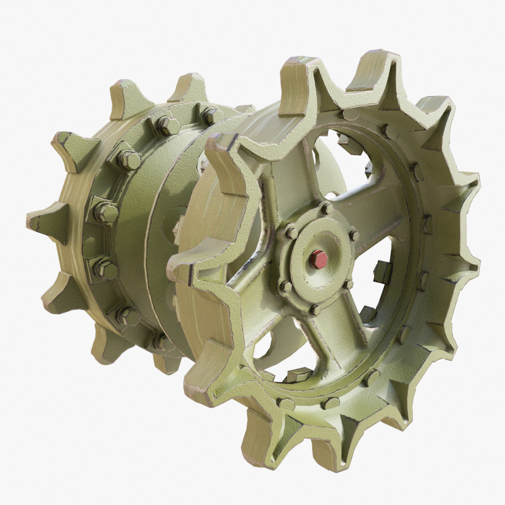 3d t90 driving wheel model