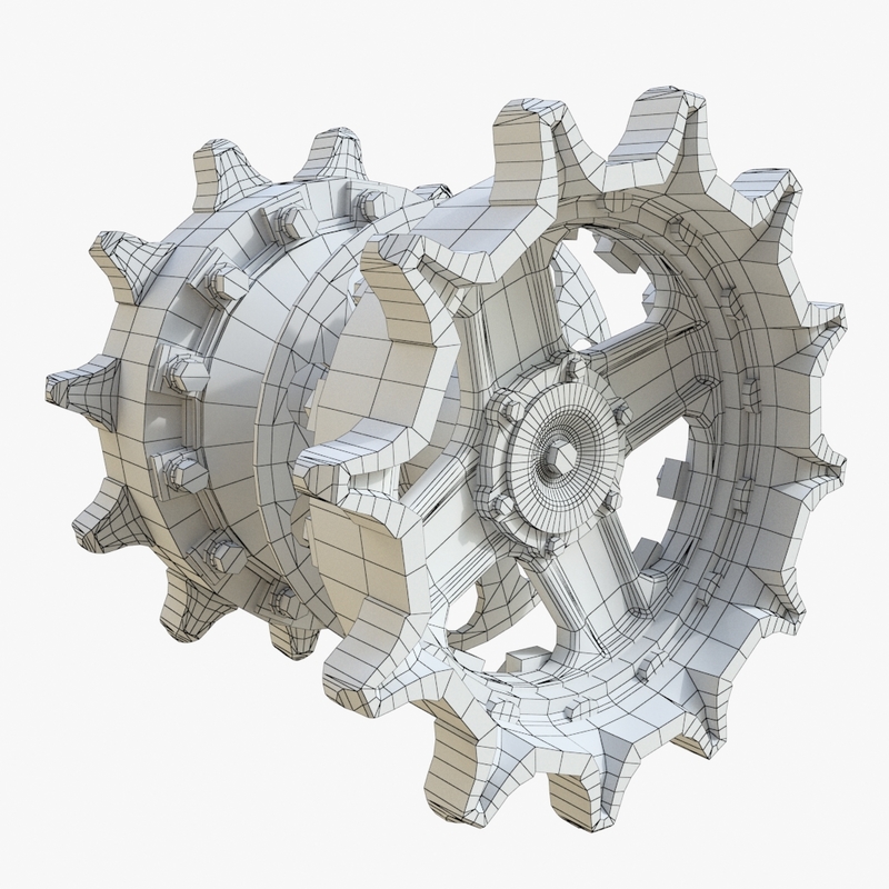 3d t90 driving wheel model