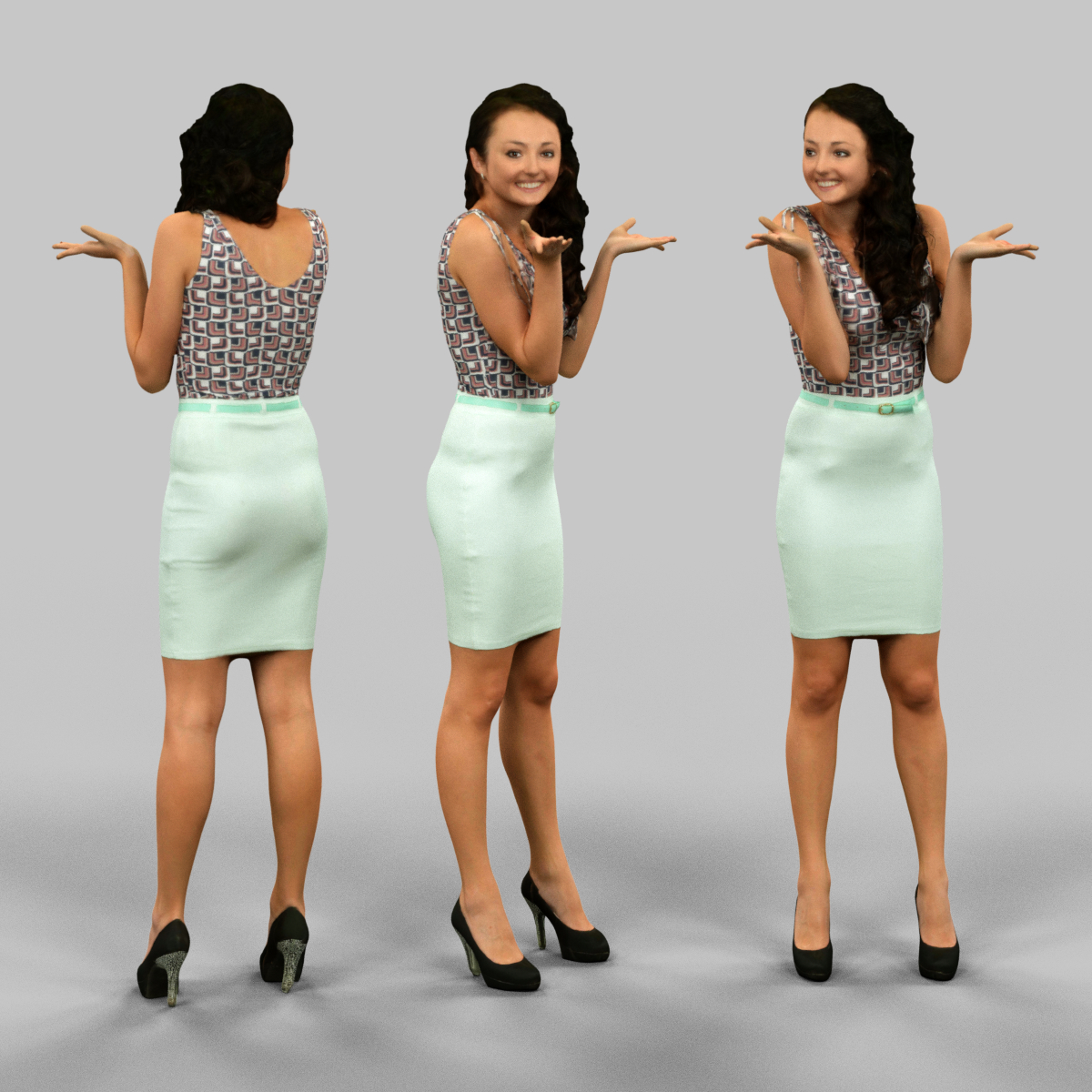 12 realistic characters 3d model