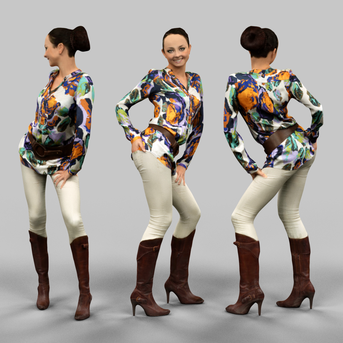 12 realistic characters 3d model