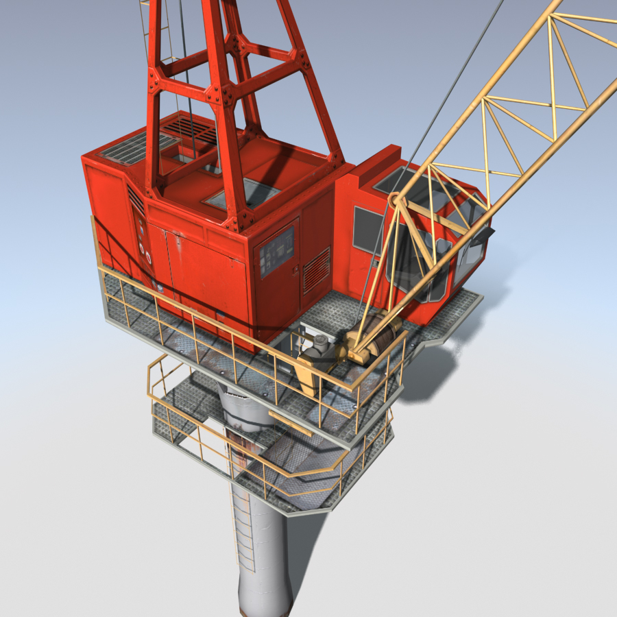 3d model crane port