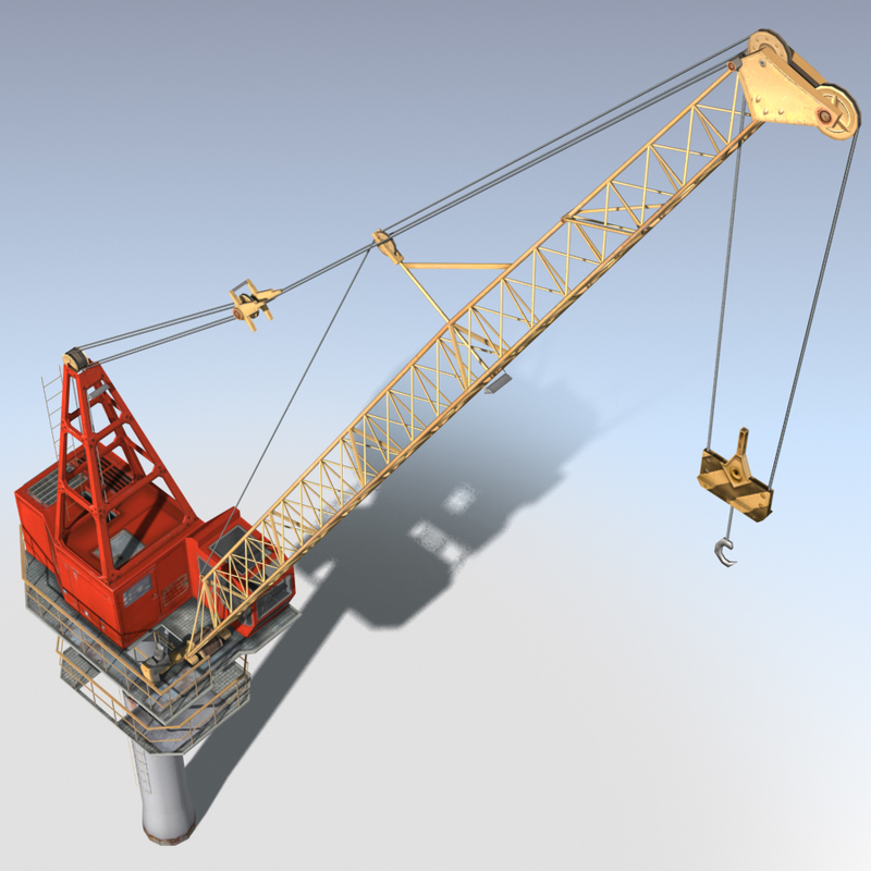 3d model crane port
