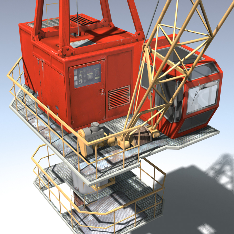 3d model crane port