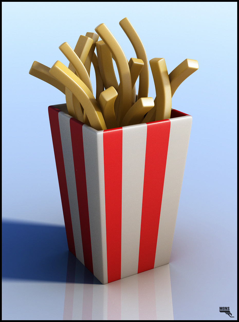 free french fries 3d model