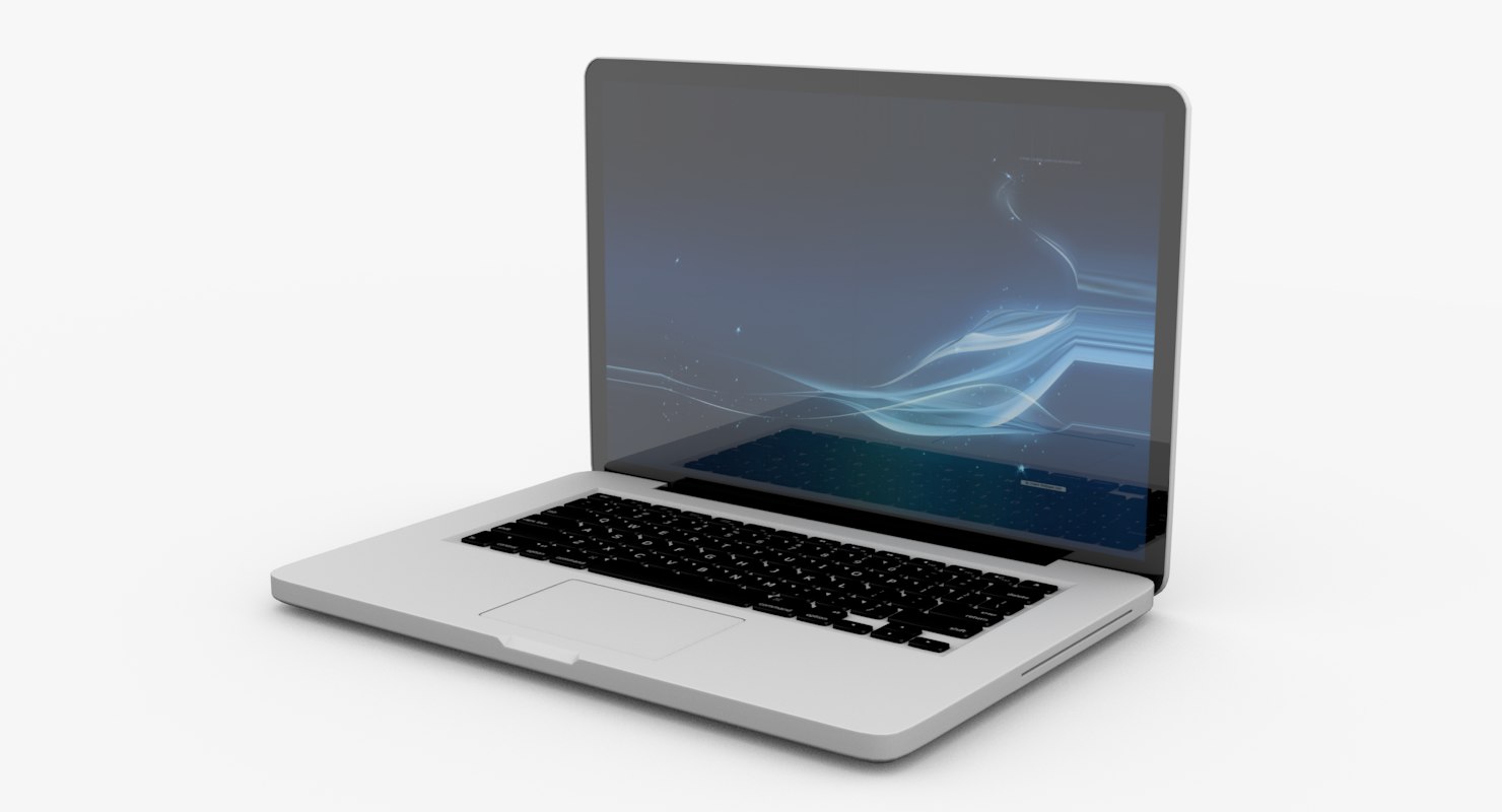 3d model realistic laptop