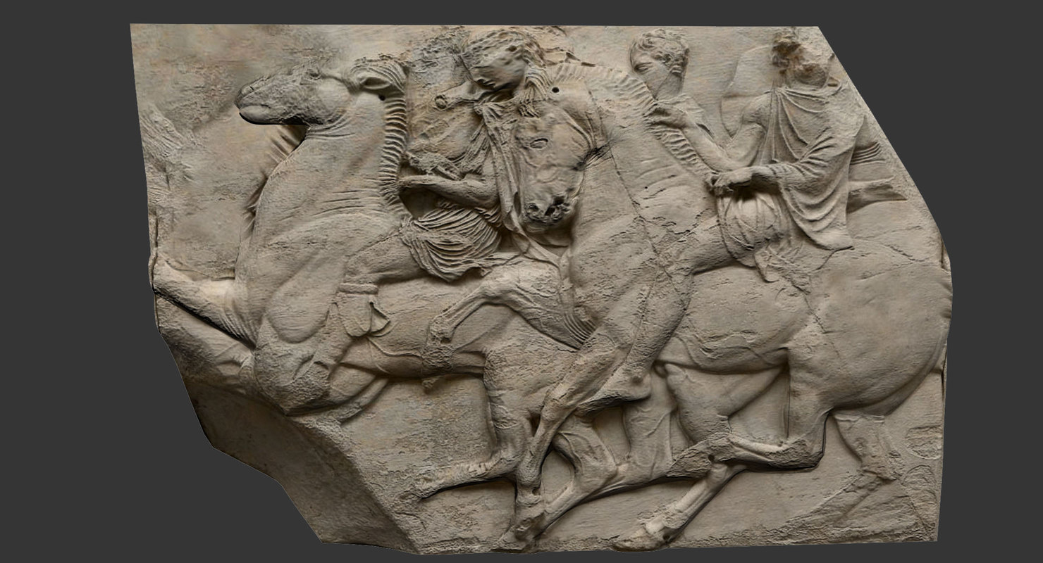 frieze marble parthenon obj
