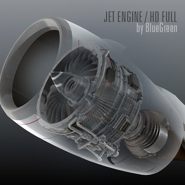 3d model jet engine