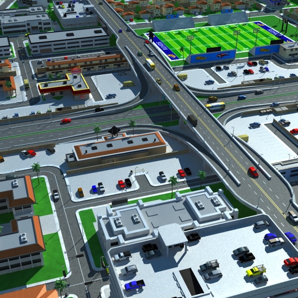 3d city interchange