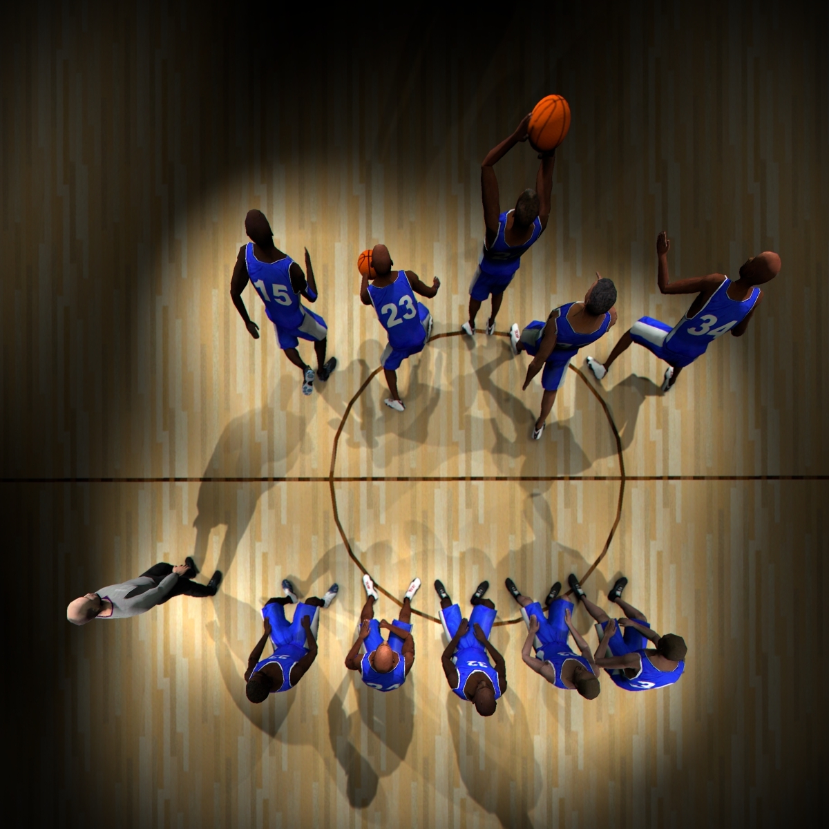 blue basketball team 3d model