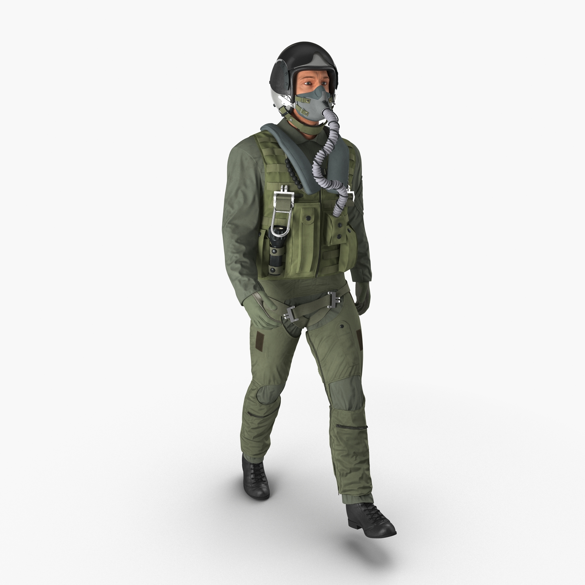 military jet fighter pilot 3d model