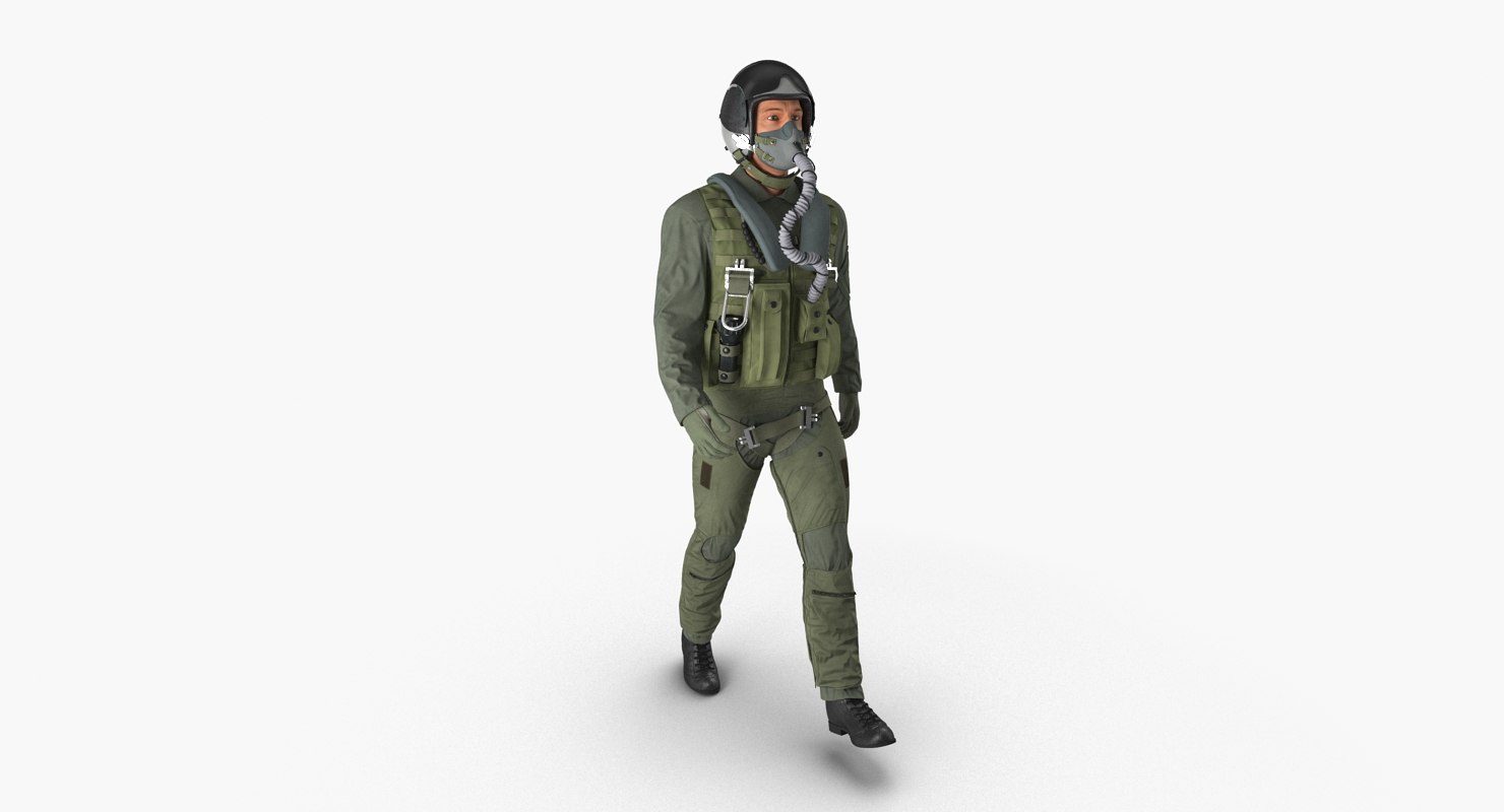 military jet fighter pilot 3d model