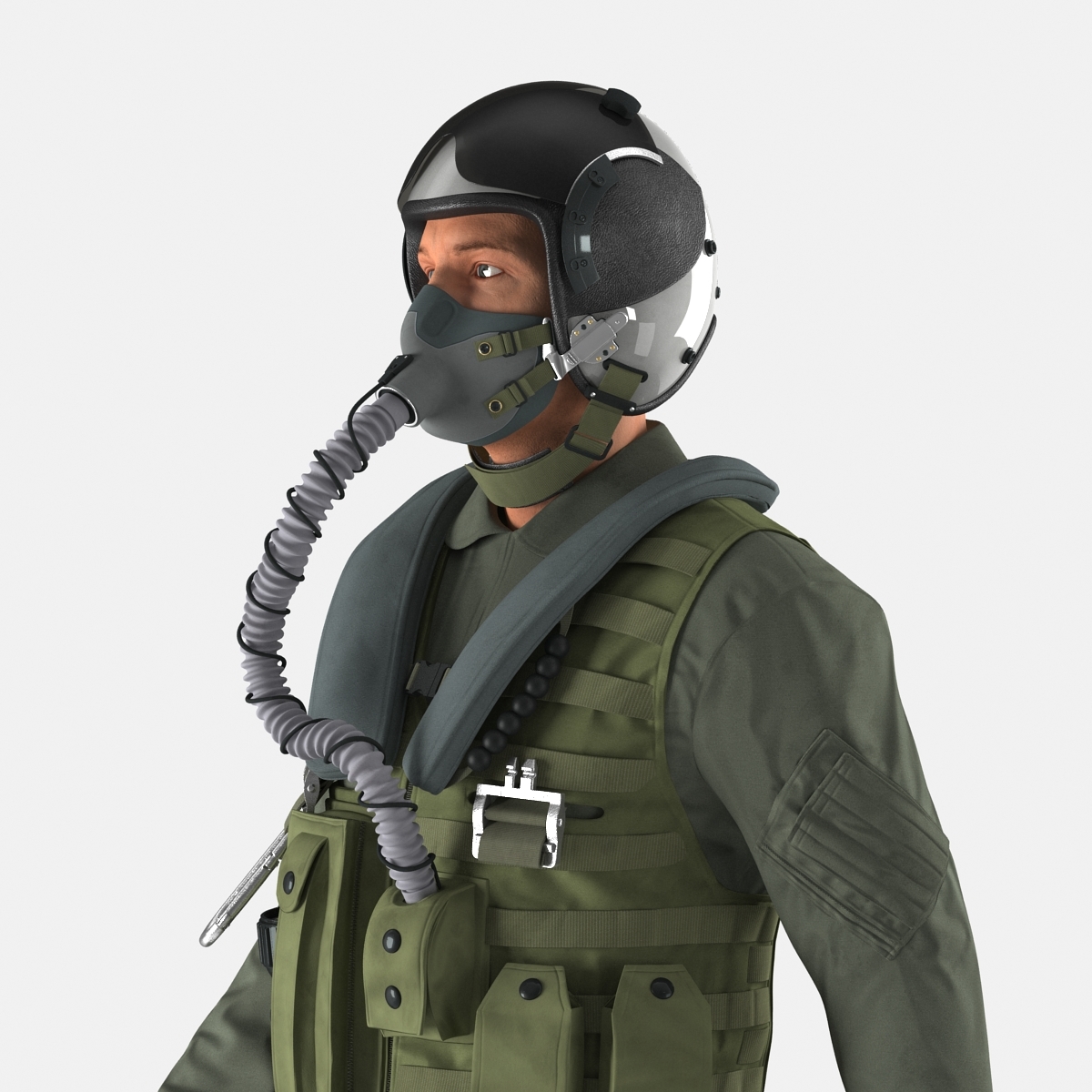 military jet fighter pilot 3d model