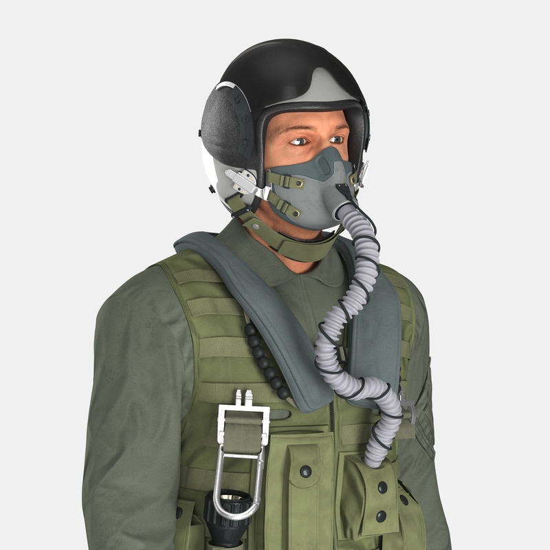 military jet fighter pilot 3d model