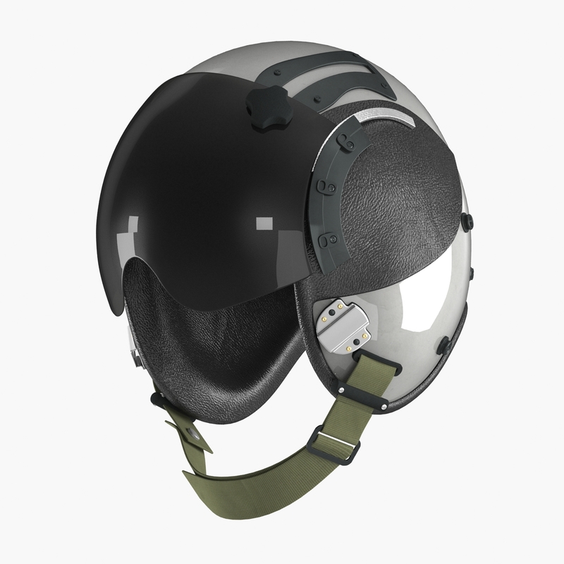 military pilot helmet 2 3d model