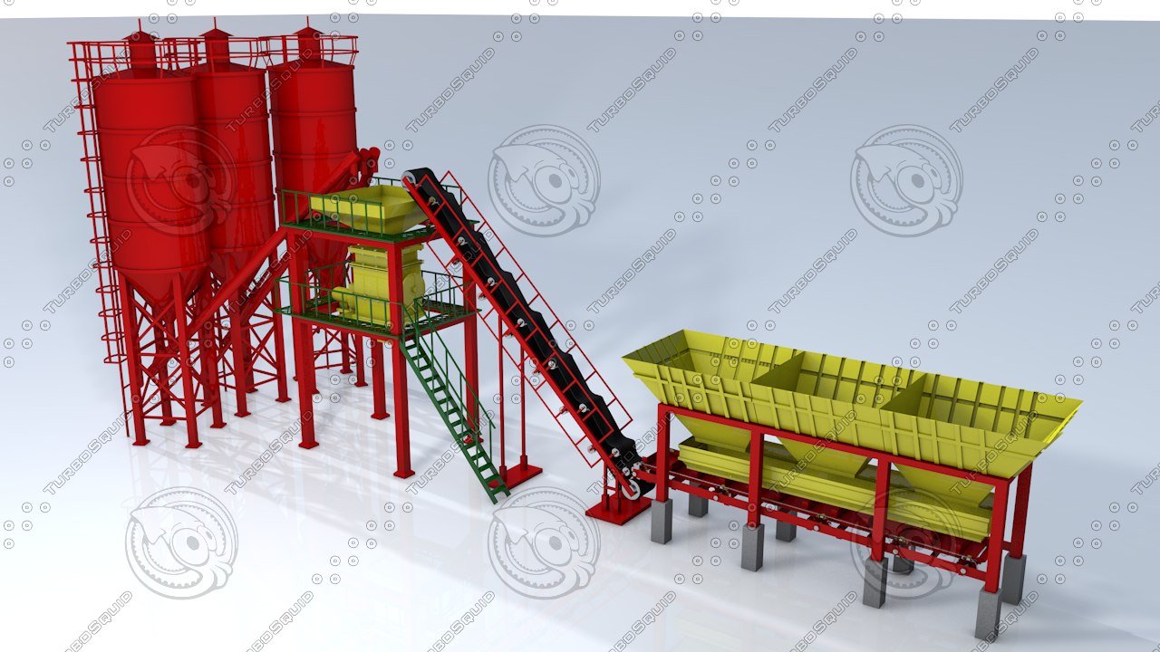 3d model plant production cement factory
